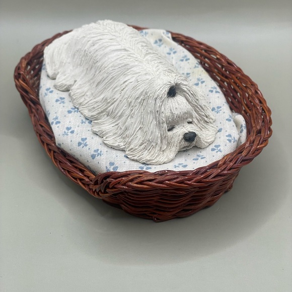 Sandicast | Art | Vtg 997 Maltese Sleeping Dog Sculpture Sandi Cast ...